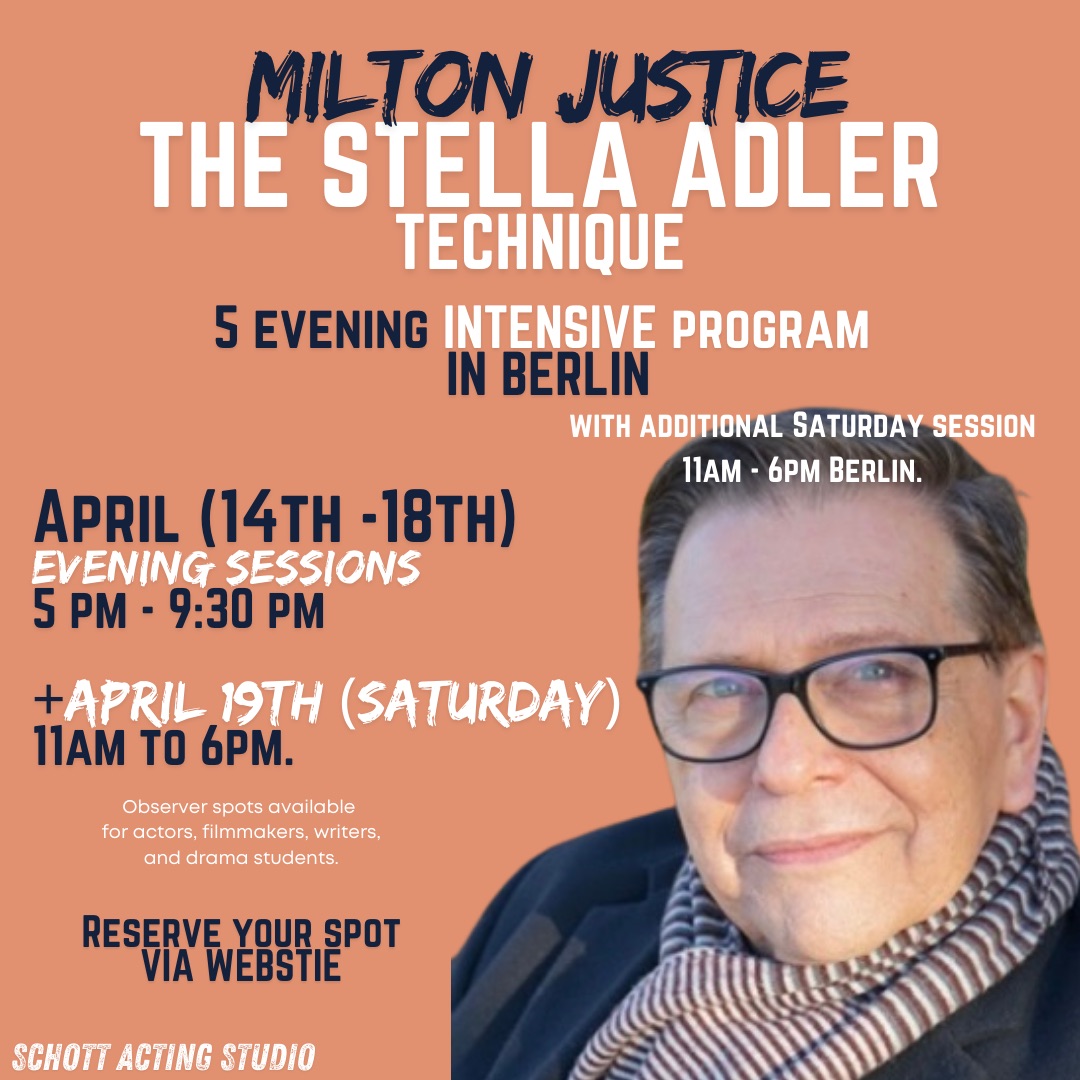 Milton Justice teaches The Stella Adler Technique summer course ...